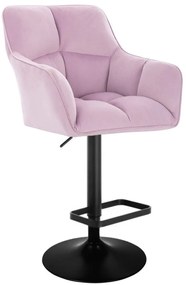 LuxuryForm DESIGN Barová židle AMALFI VELUR na černé kulaté podstavě - levandule