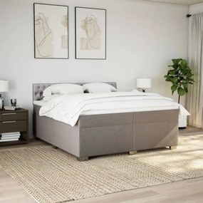 Box spring postel s matrací taupe 200x200 cm textil 3288306
