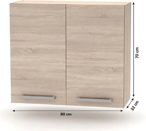 Kuchyňská linka 2,4 m, dub sonoma, NOVA PLUS