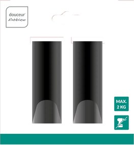 Matně černé závěsné kovové háčky v sadě 2 ks Fixeo – douceur d'intérieur