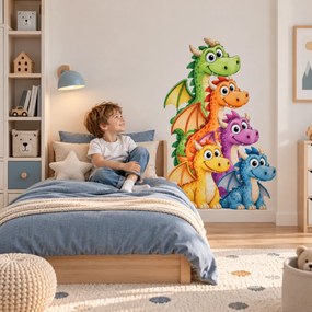 PIPPER. Barevní dráčci – textilní samolepka na zeď