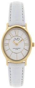 Dámské čitelné náramkové hodinky JVD J4174.2 s řemínkem z pravé kůže