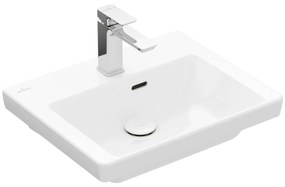 Villeroy & Boch Subway 3.0 - Umývátko nábytkové 50x40 cm, s přepadem, otvor pro baterii, CeramicPlus, Stone White 4370FFRW