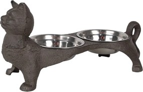 Misky pro kočku v litinovém stojanu kočky - 39*15*19 cm / 2*225 ml