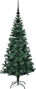 Umělý osvětlený vánoční stromeček Zelená 120 cm PVC a kov 3396737