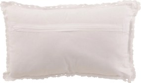 Bílý bavlněný polštář s krajkou Lace white - 50*10*30cm