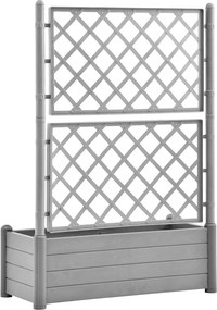Zahradní truhlík s treláží 100 x 43 x 142 cm PP kamenný šedý 317582