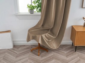 Zatemňovací závěs DUNES VELVET 140x250 cm, béžovohnědý Zavěšení: Kovové kroužky