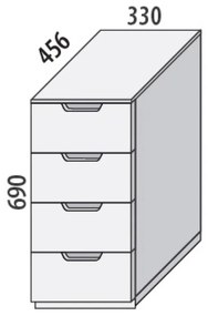 Domestav BUBBLES skříň zásuvková kontejner buk, mořený
