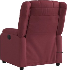 Elektrické masážní polohovací křeslo vínové textil 3205193