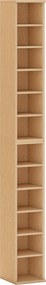 HOMCOM sada 2 sloupových regálů pro ukládání CD/DVD, 12 přihrádek, 21 x 22,5 x 88,5 cm, kapacita 204 CD, přírodní dřevěný vzhled