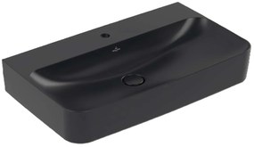 Villeroy & Boch Finion - Umyvadlo 80x47 cm, bez přepadu, otvor pro baterii, CeramicPlus, Pure Black 41688LR7