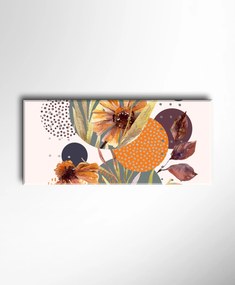 Malvis ® Obraz Akvarelové květiny a tvary ROZMĚR (šířka x výška): pětidílný obdélník 150x60 cm