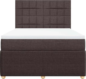 Box spring postel s matrací tmavě hnědá 140x190 cm textil 3292054