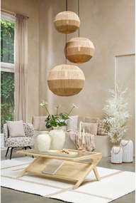 Konferenční stolek se skleněnou deskou ve světle přírodní barvě 70x112 cm Yuki – Light &amp; Living