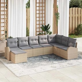 Set pohovek 8 ks Beige a světle šedá polyratan 3354829