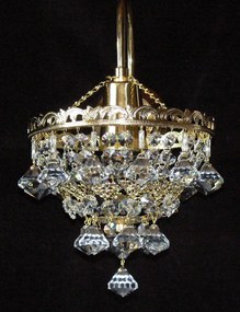 1 Arm crystal wall light with metal arm &amp; Diamond shaped pendants