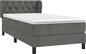 Box spring postel s matrací tmavě šedá 80 x 200 cm samet 3127638
