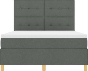 Postel s boxspringem s čelo Tmavě šedá 140 x 200 cm textil 3339624