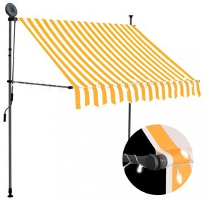 Ručně zatahovací markýza s LED světlem 200x120 cm Dekorhome