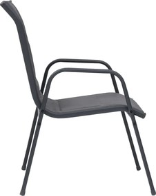 vidaXL Stohovatelné zahradní židle 2 ks ocel a textilen antracitové [313075]