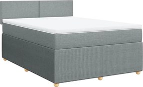 Box spring postel s matrací světle šedá 160 x 200 cm textil 3287500