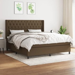 Box spring postel s matrací tmavě hnědá 160x200 cm textil 3131684