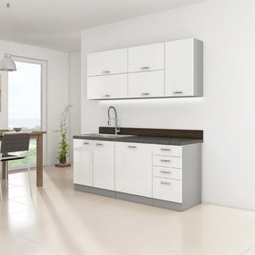 BIANCA sb | vysoká skříňka 60 DPS-210 3S1F na vestavnou troubu | PREMIUM BOX | 60 cm | světle šedá/bílá lesk