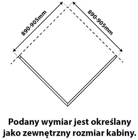 BPS-koupelny Čtvercový sprchový kout HYD-SK04C 90x90 zlatá kartáčovaná/transparent - bez vaničky