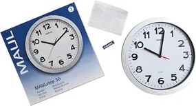 Maul Step bílá/stříbrná / Nástěnné hodiny / Quartz / O 30 cm / Plast /
