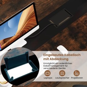 Costway Konferenční stůl pro 8-10 osob obdélníkový – 180 × 90 cm, hnědý
