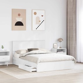 Postel s úložným prostorem Bílá 140 x 190 cm Kompozitní dřevo 3408452