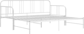 Rám vysouvací postele/pohovky bílý kovový 90 x 200 cm 324753