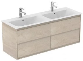 Ideal Standard Connect Air - Skříňka pod dvojumyvadlo, 1300x440x517 mm, dekor světlé dřevo/světlá hnědá mat E0824UK