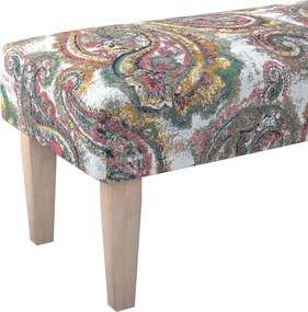 Dlouhá lavička 100x40cm barva vícebarevná látka pletený vzor, vzorované