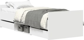 Rám postele s hlavovým a nožním čelem bílý 90 x 190 cm 3203810
