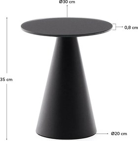 Kulatý odkládací stolek se skleněnou deskou ø 30 cm Wilshire – Kave Home