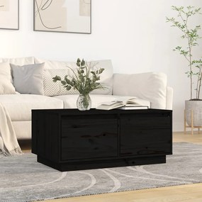 Konferenční stolek černý 80x50x35 cm masivní borové dřevo - Default Title