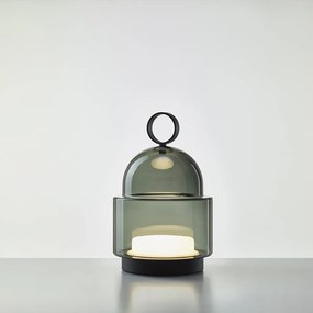 Venkovní přenosná lampička Dome Nomad Dekor: Černá montura / Kouřové sklo, Výška: 600 mm