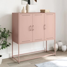 Skříň highboard růžová 100,5 x 39 x 107 cm ocel