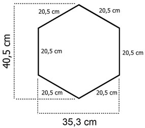 Eka Čalouněný panel Hexagon Trinity 40,5 cm x 35,3 cm - Rubínová 2324