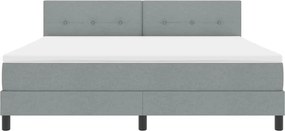 Postel s boxspringem s čelo Světle šedá 180 x 200 cm textil 3338706