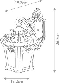 Elstead TOURNAI venkovní nástěnná lampa 27 cm IP44 1xE27