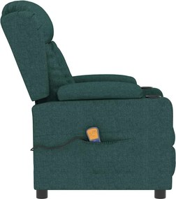 Masážní křeslo tmavě zelené textil 339064
