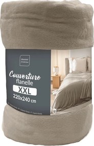 Taupe deka z mikroflanelu 220x240 cm Flanou – douceur d'intérieur