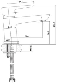 Cersanit S951-048 - Umyvadlová baterie MILLE 13,4 cm černá + výpusť