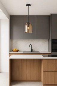 Toolight Amber, závěsné svítidlo 1xE27 APP1704-1PC, hnědá-černá, OSW-04335