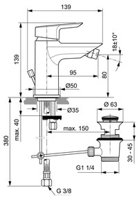 Ideal Standard Tesi - Bidetová baterie, Chrom, A6579AA