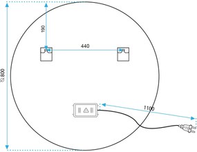 Tutumi Zrcadlo LED BLUETOOTH FFJ 80cm