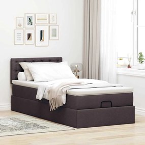 Osmanský postel s matrací tmavě šedá 90x200 cm textil 3311597